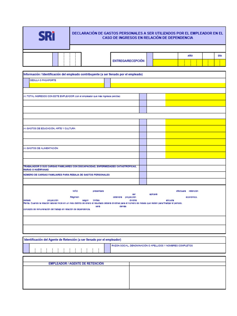 Formulario SRI - GP CONTINENTE | PDF | Impuestos | Impuesto sobre la renta
