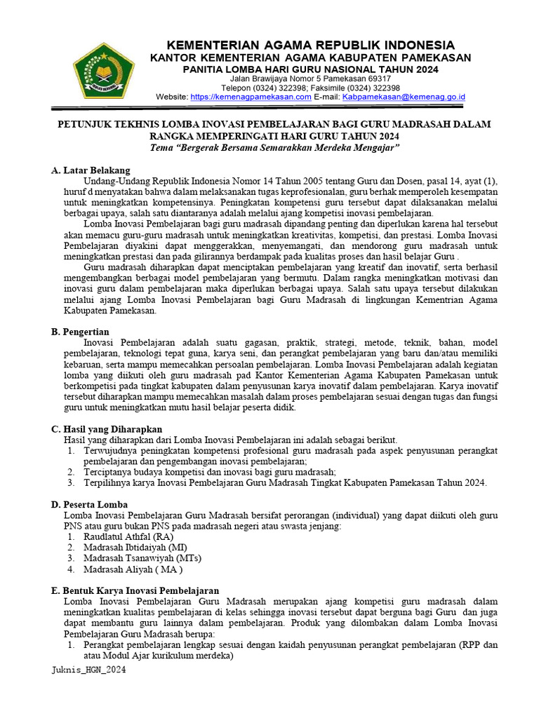 Juknis Lomba HGN 2024-Guru | PDF