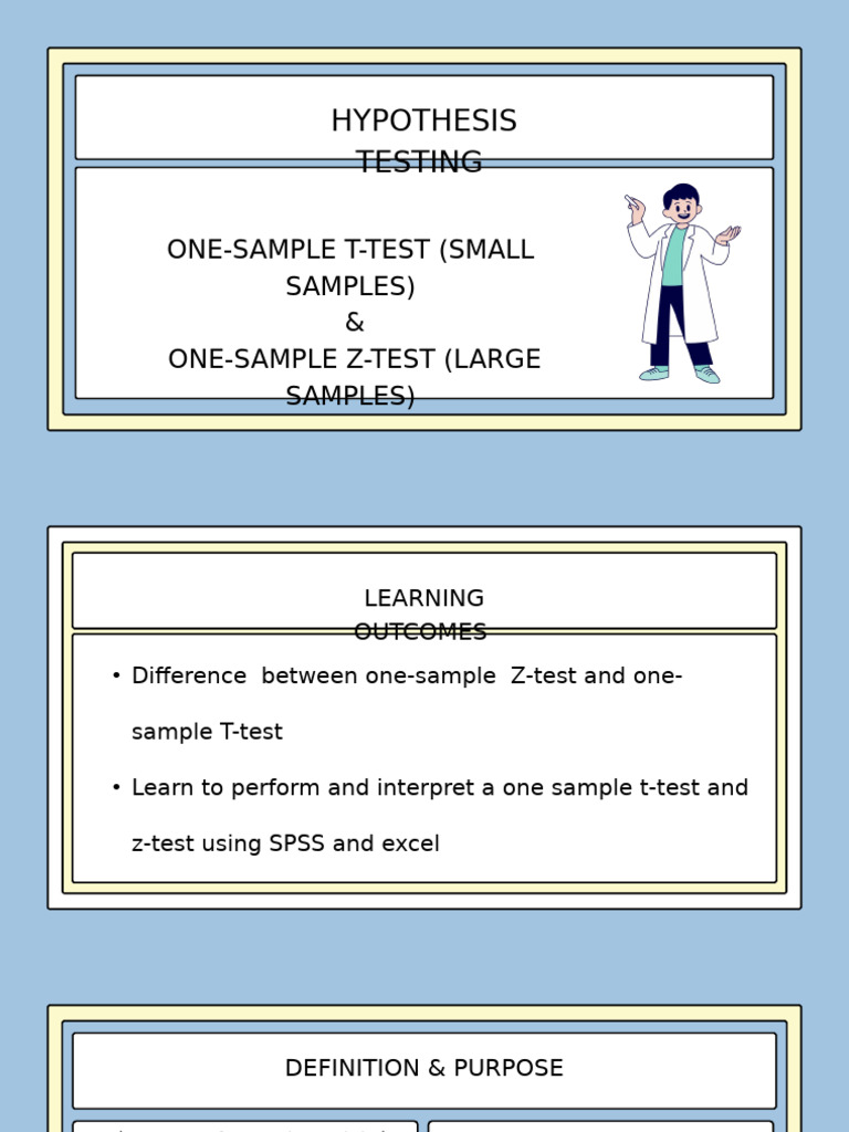 One-Sample T-Test and Z-Test Guide | PDF | P Value | Student's T Test