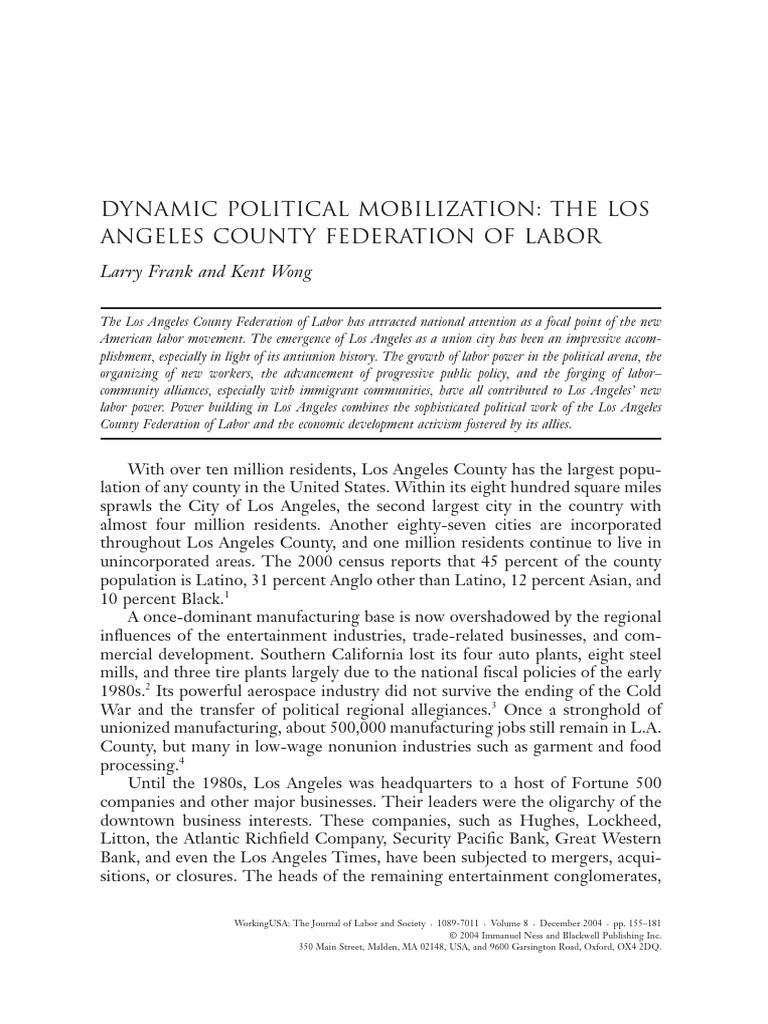 Dynamic Political Mobilization LA Federation | PDF | Democratic Party ...