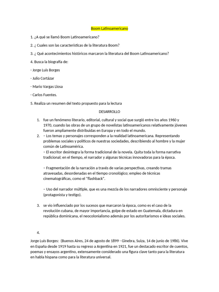 Boom Latinoamericano | PDF