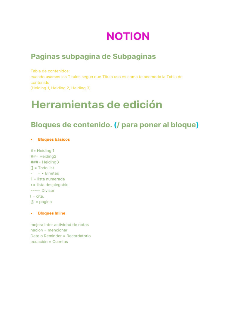 Guía Completa de Notion: Bloques y Bases de Datos | PDF | Informática