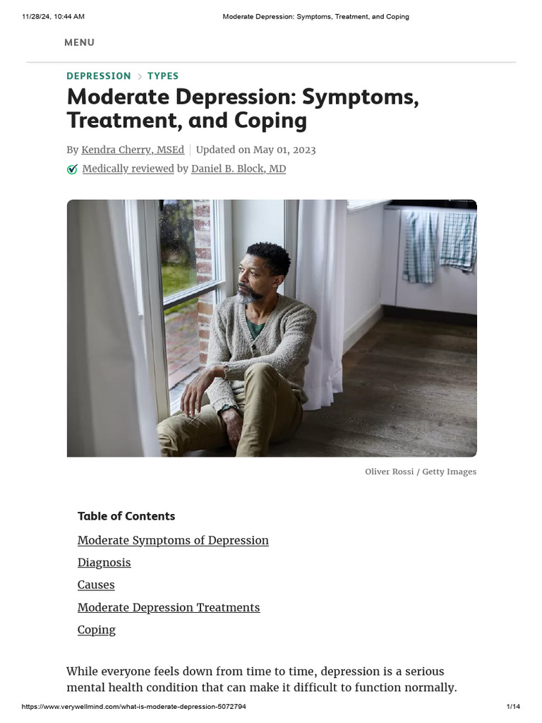 Understanding Moderate Depression: Symptoms & Care | PDF | Major ...