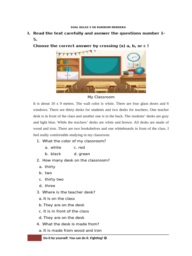 Grade 5 SD Kurikulum Merdeka Exam | PDF | Classroom
