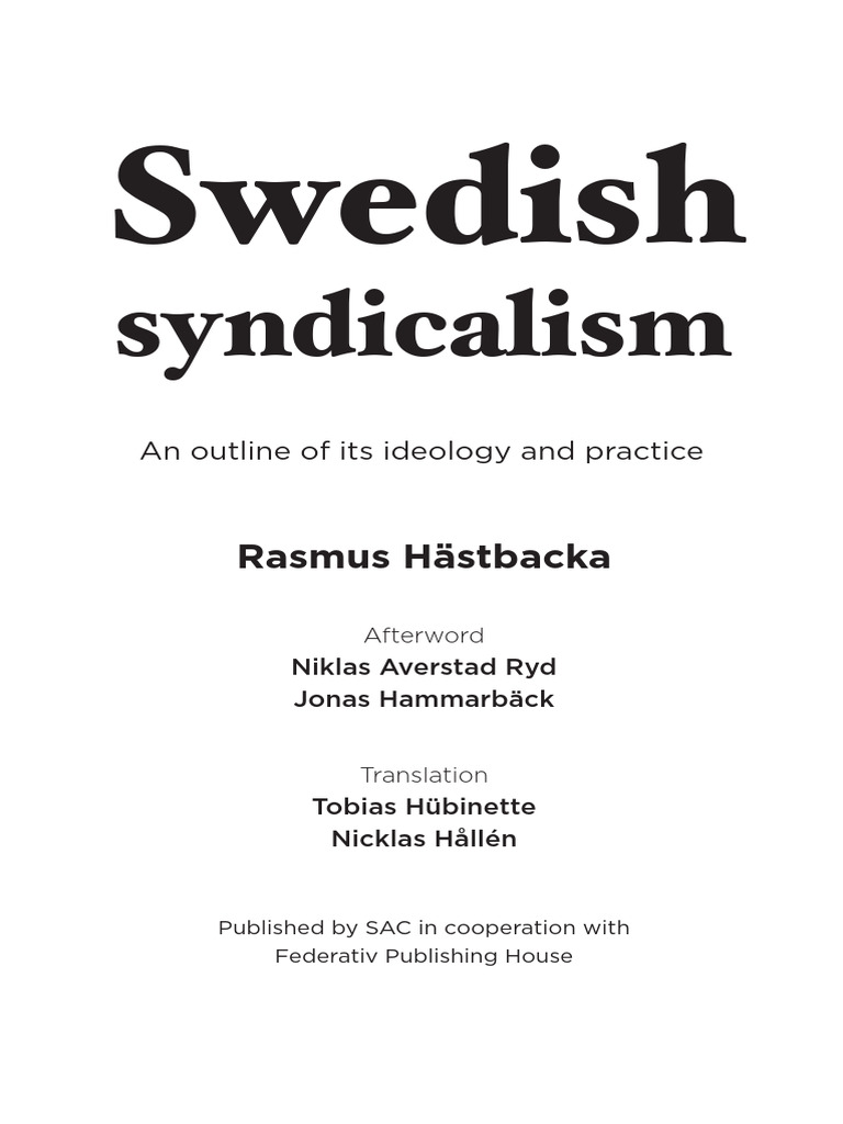 Swedish Syndicalism | PDF | Syndicalism | Strike Action