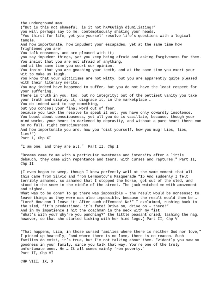 Insights from "The Underground Man" | PDF