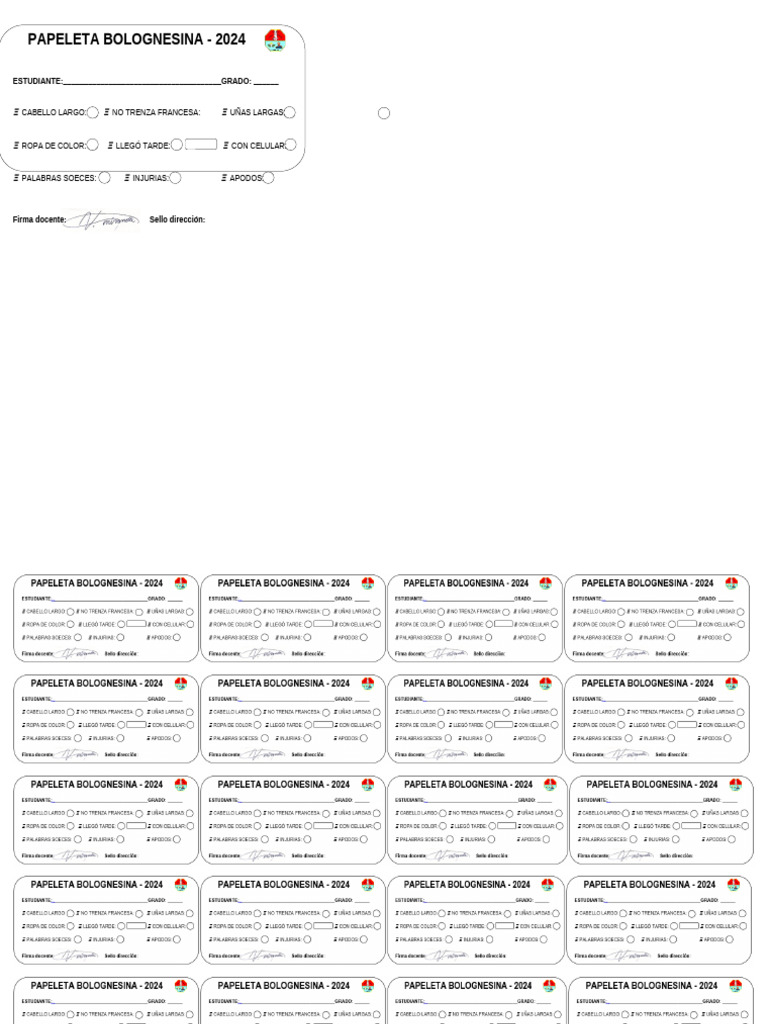 Papeleta Bolognesina | PDF