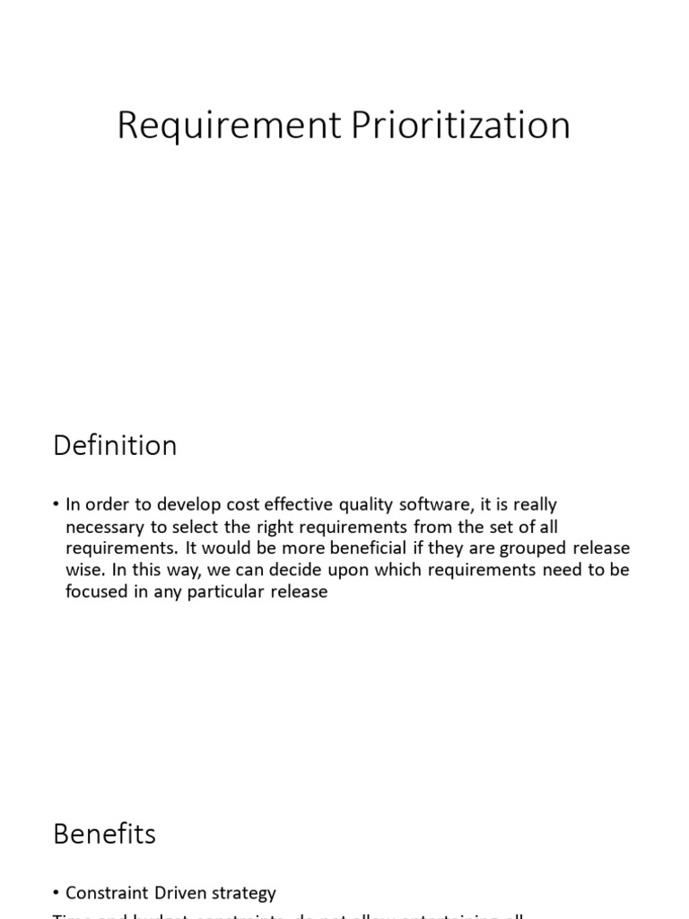Requirement Prioritization | PDF | Negotiation
