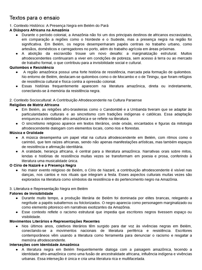 Textos para o Ensaio | PDF | Negros