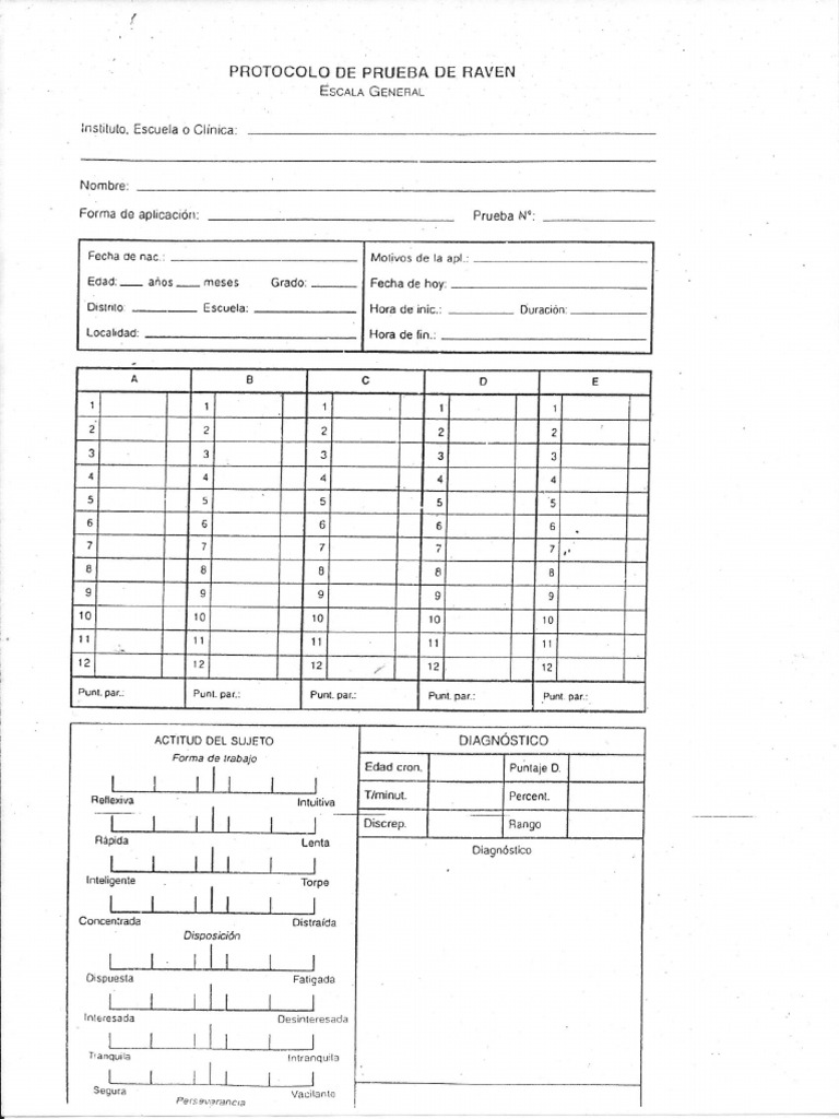 Test de Matrices Progresivas Raven | PDF