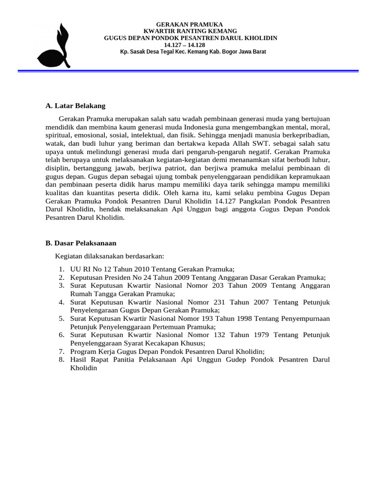 Proposal Api Unggun 2024-2025 | PDF