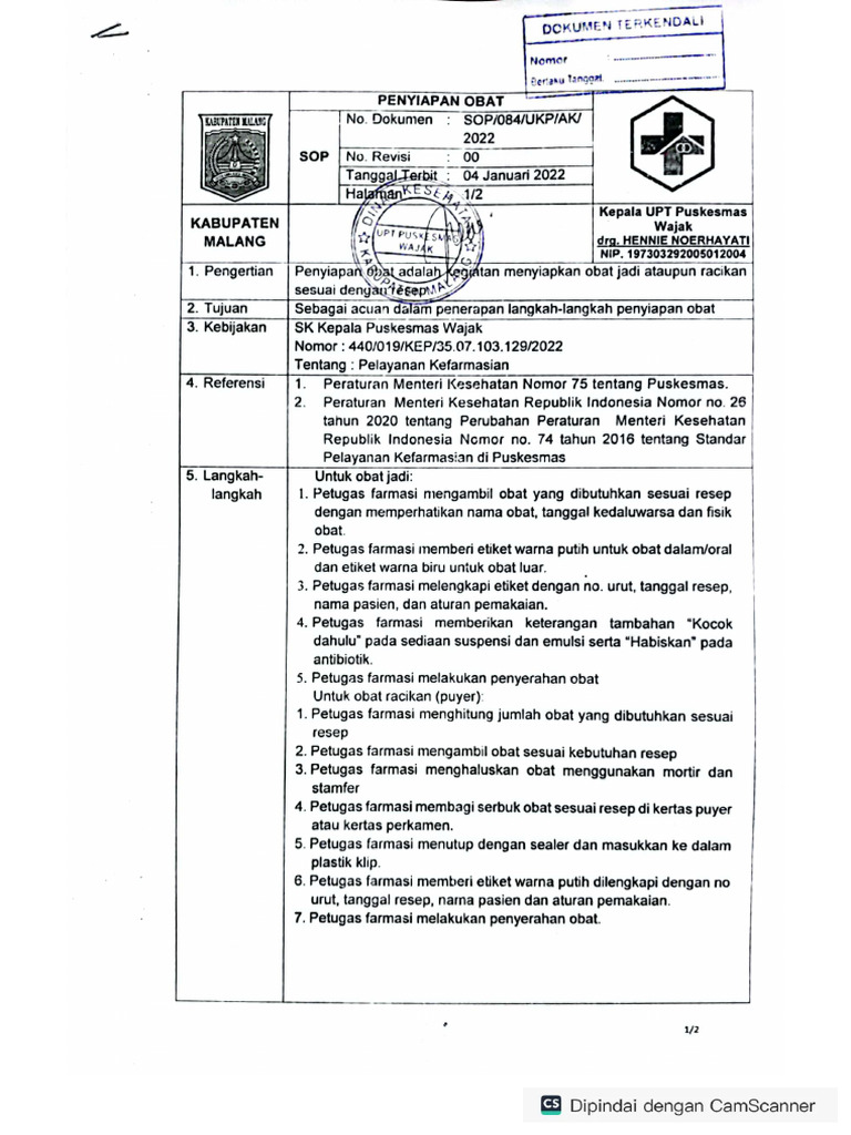 3.10.1.c R.2 SOP PENYIAPAN OBAT | PDF