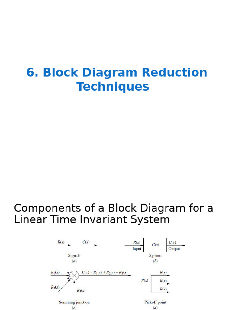Block Diagram Reduction Techniques | PDF | Control Theory | Feedback