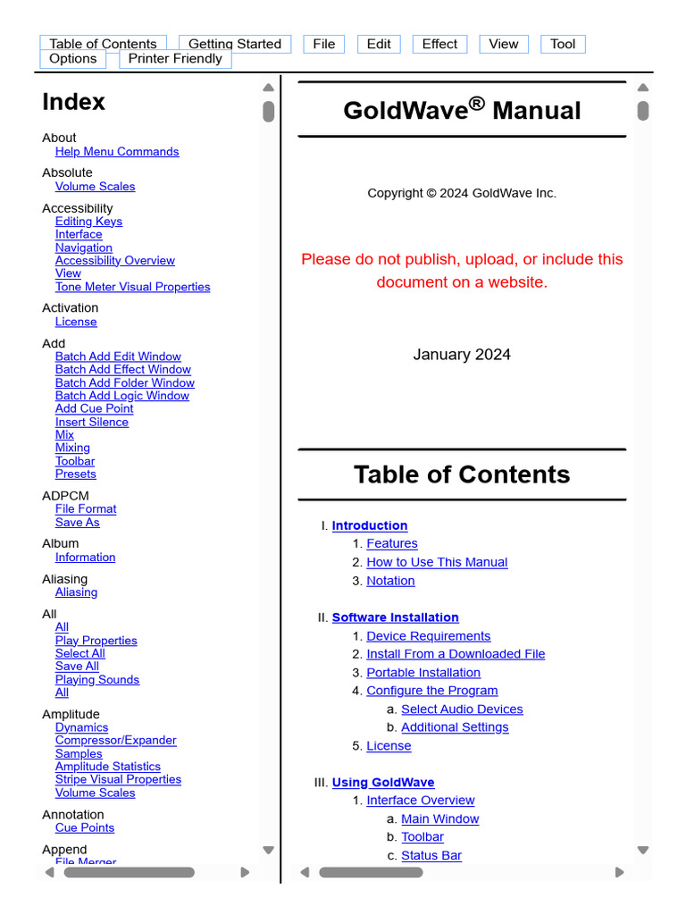 GoldWave - Manual 2024 (Help) | PDF | Computer File | Computing Platforms