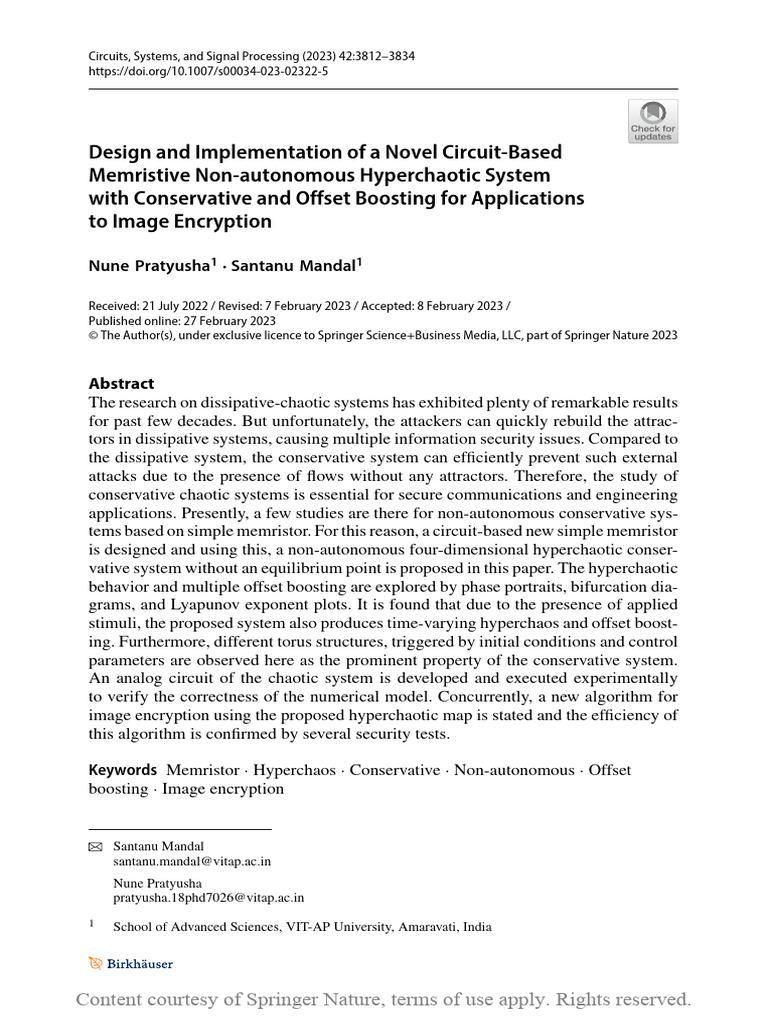 Hyperchaotic Systems for Encryption | PDF | Chaos Theory | Applied Mathematics