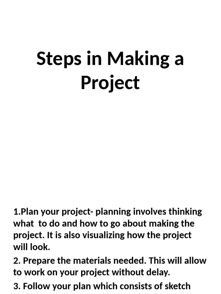 Steps in Making A Project | PDF