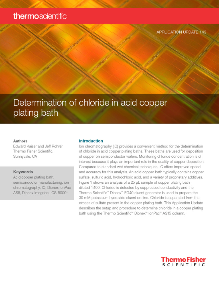 Au 143 Ic Chloride Acid Copper Plating Bath Au72540 en | PDF ...