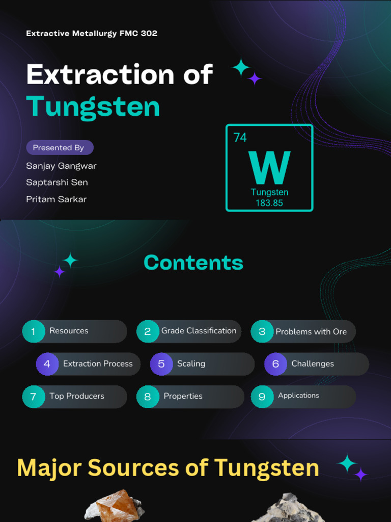 Extraction of Tungsten (Group 4) | PDF | Tungsten | Steel