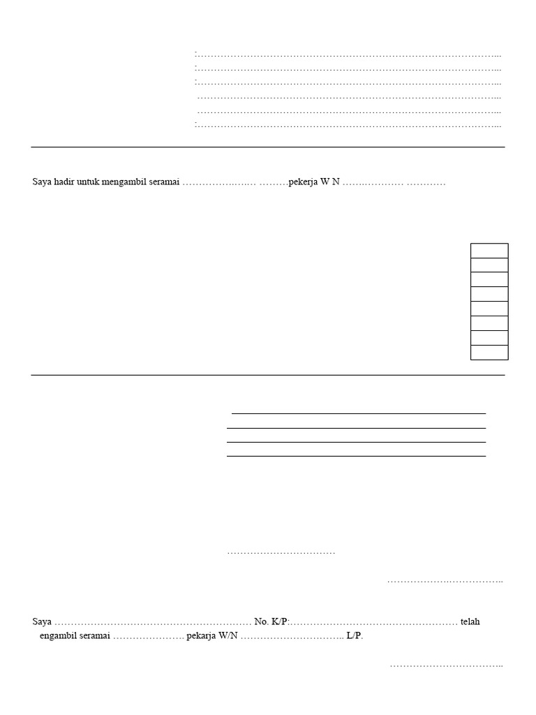 Borang Pengambilan Pekerja Asing | PDF