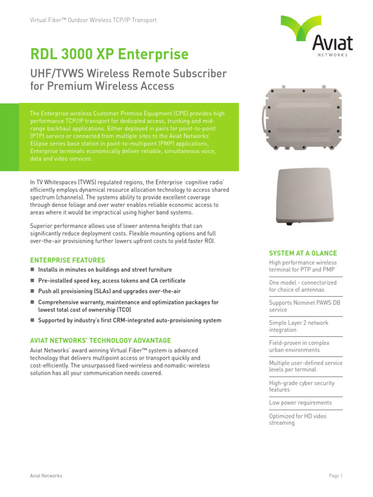 RDL 3000 XP Enterprise UHF Datasheet | PDF | Mimo | Telecommunications