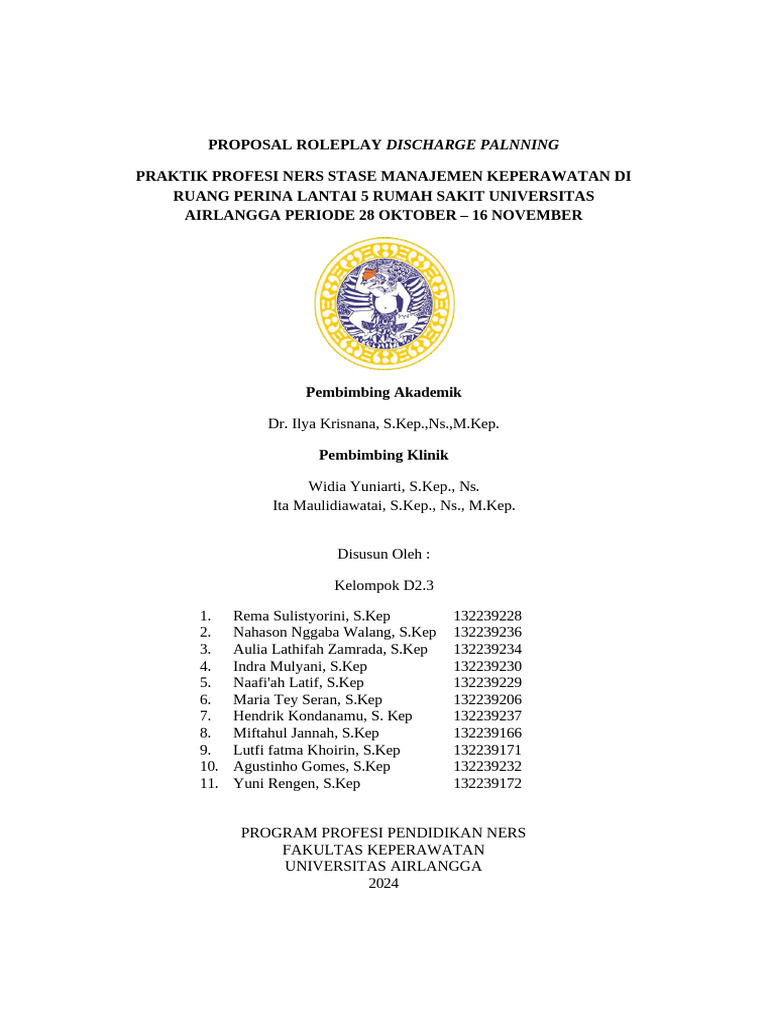 Proposal Roleplay Discharge Palnning D2.3 | PDF