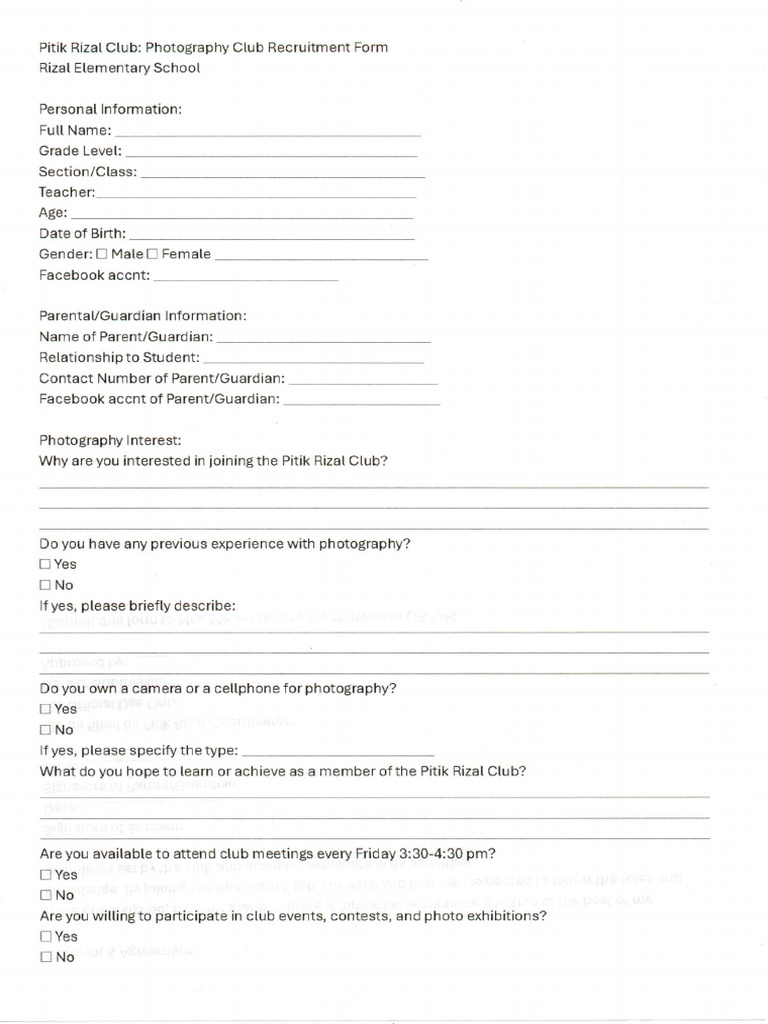 Recruitment Form | PDF