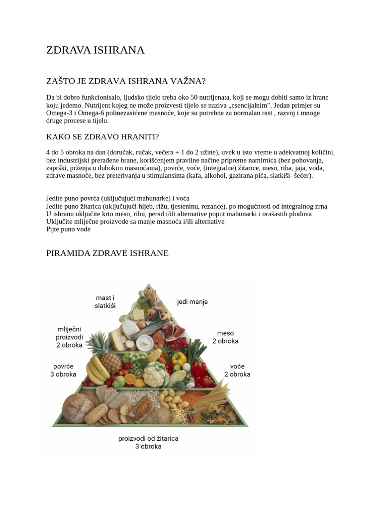 Zdrava Ishrana - Sport | PDF