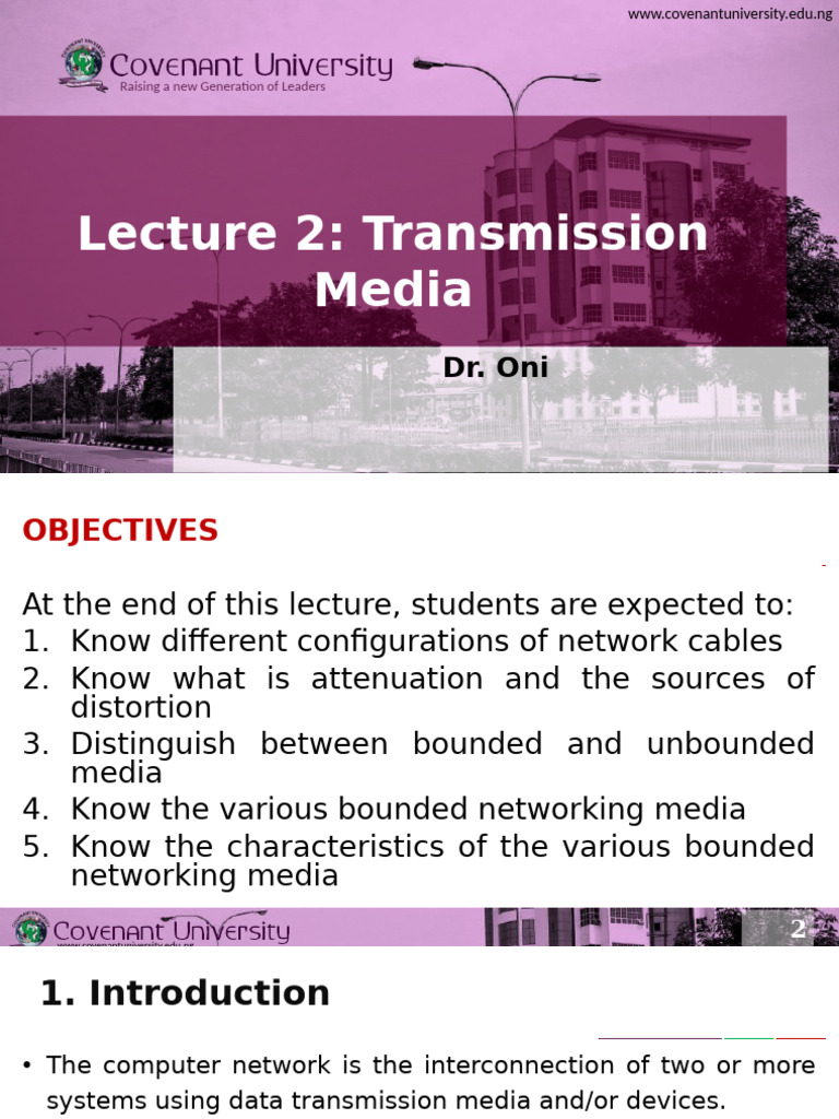 CSC 424 Lecture 2 - 2022 | PDF | Transmission Medium | Radio