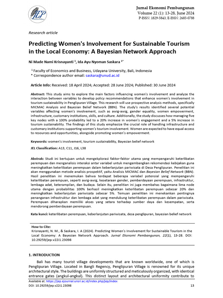 2 +Ni+Made+et Al | PDF | Sustainable Development | Tourism