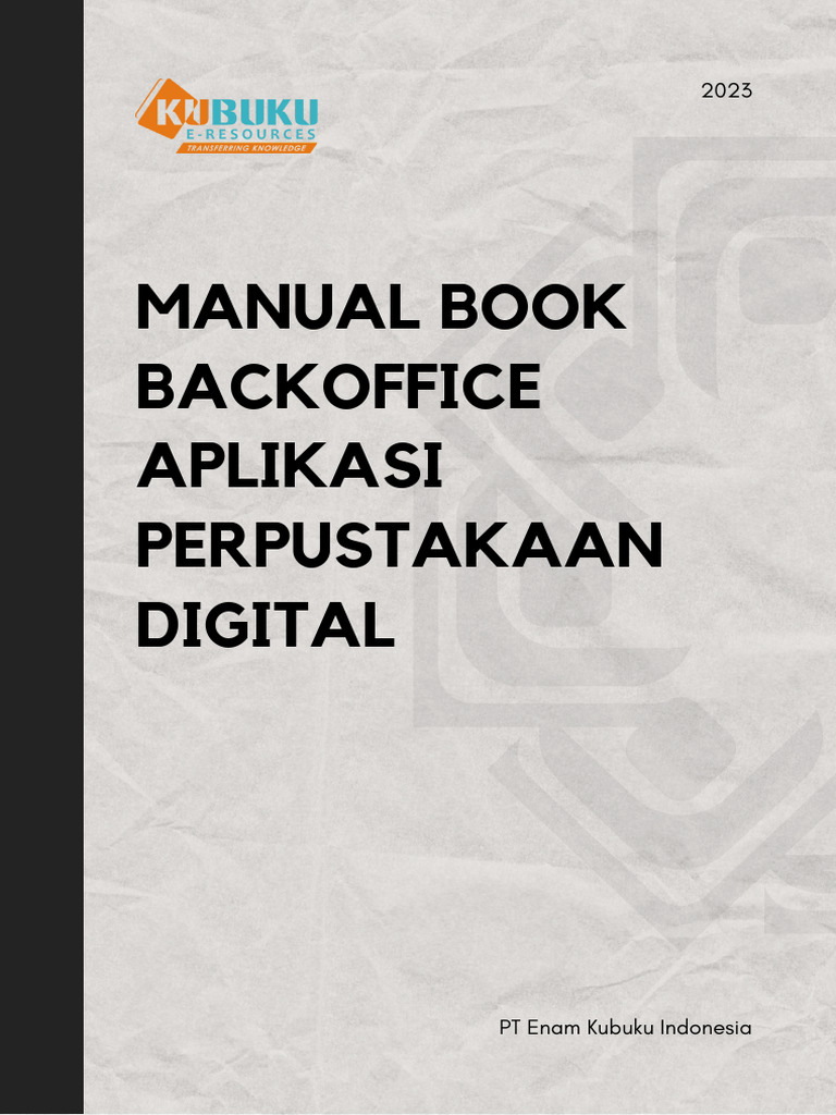 KBK Manual Book (Backoffice) | PDF