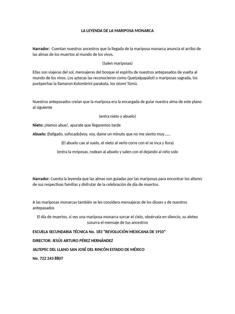 Leyenda de la Mariposa Monarca | PDF
