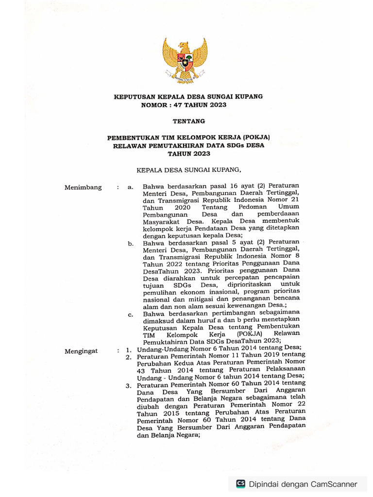 SK Pokja SDGS Sungai Kupang | PDF