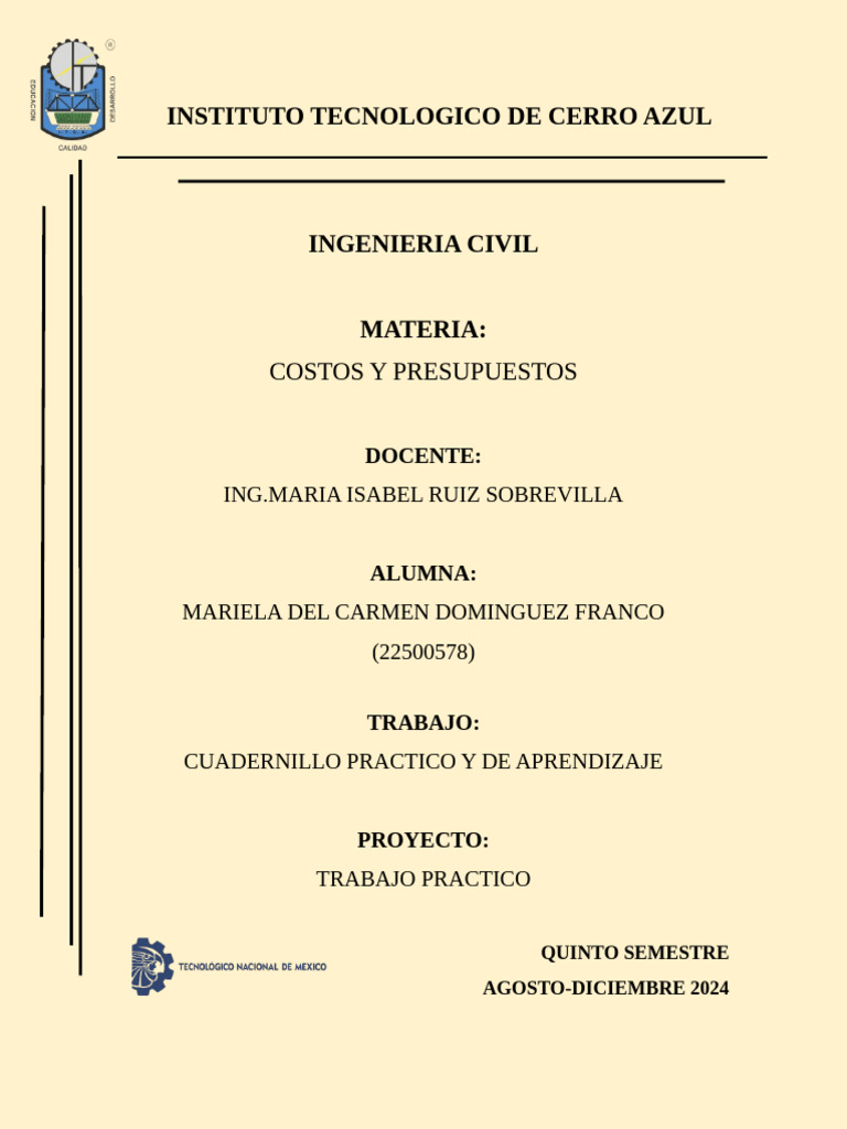 Portada Tec Costos | PDF