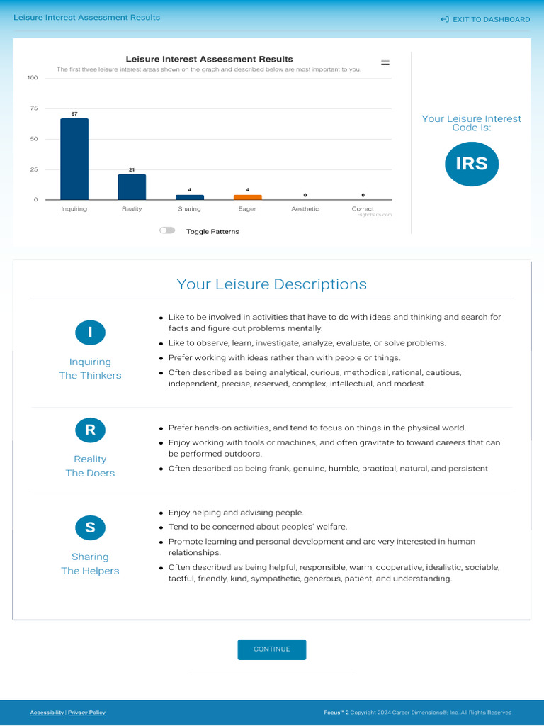 Leisure Interest Assessment Results Focus2 | PDF | Cognition ...