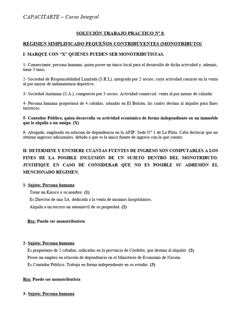 Solución TP Monotributo | PDF | Apelación