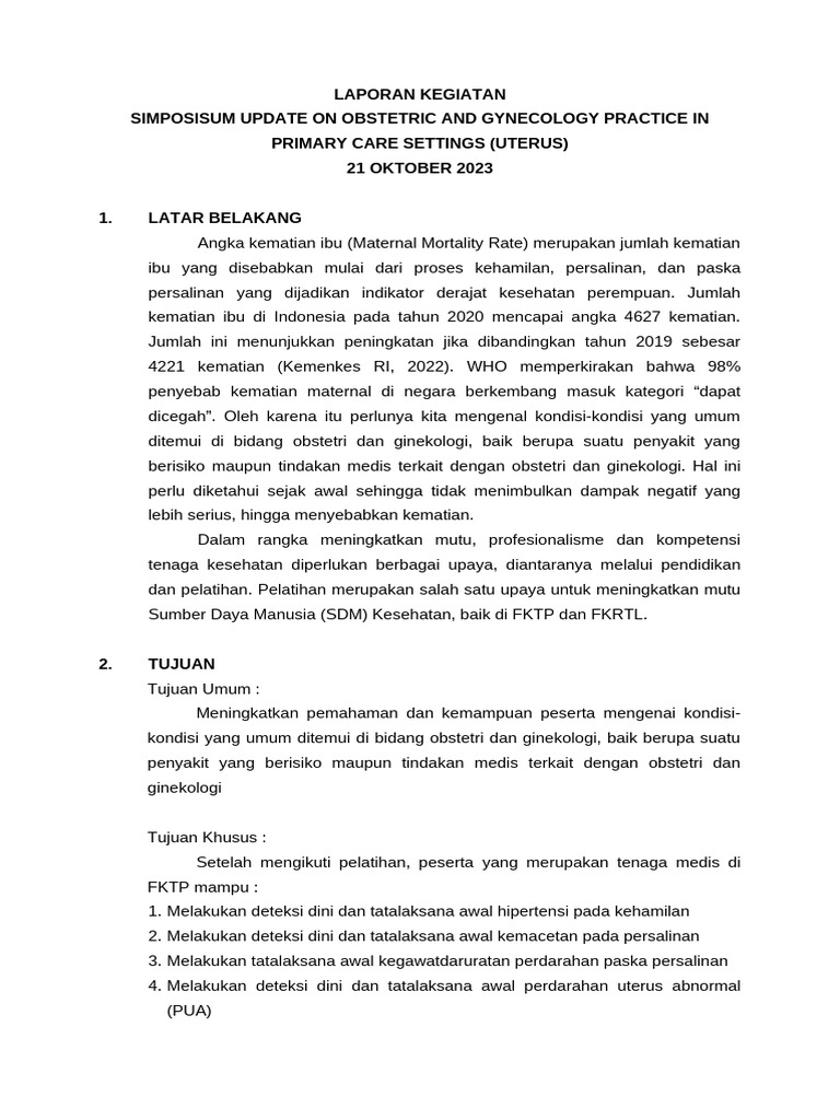 Simposium Uterus Laporan | PDF