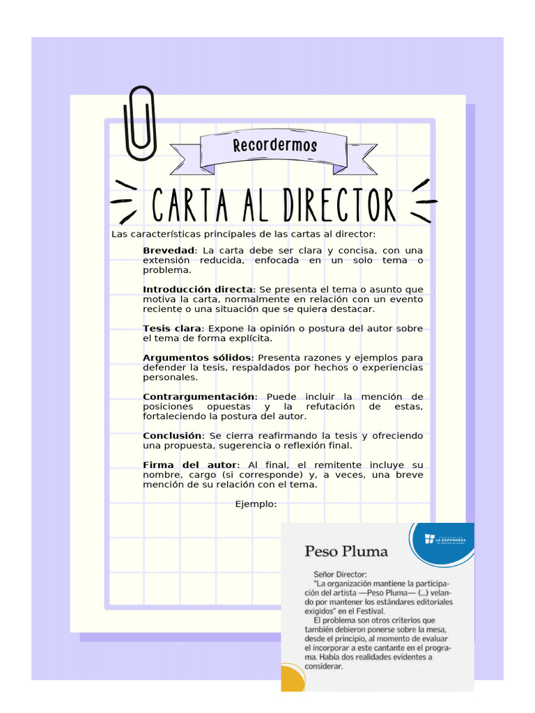 Cómo redactar cartas al director | PDF | Escuelas