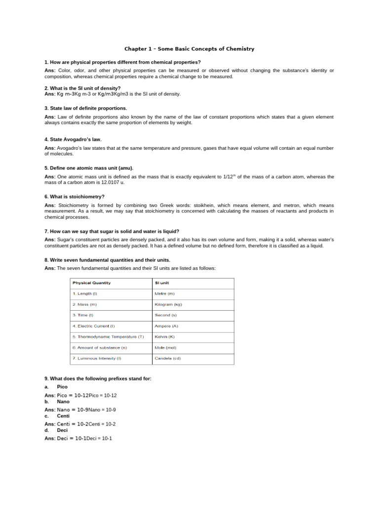 Chemistry Imp. Questions With Answers Chapter 1-4 | PDF | Chemical Bond ...