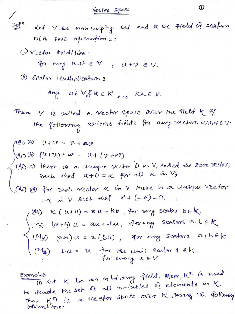 Full Linear Algebra Notes For Eng. | PDF