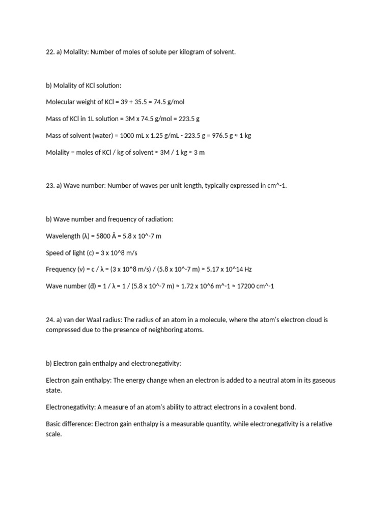 QP Ans | PDF | Molecular Orbital | Mole (Unit)
