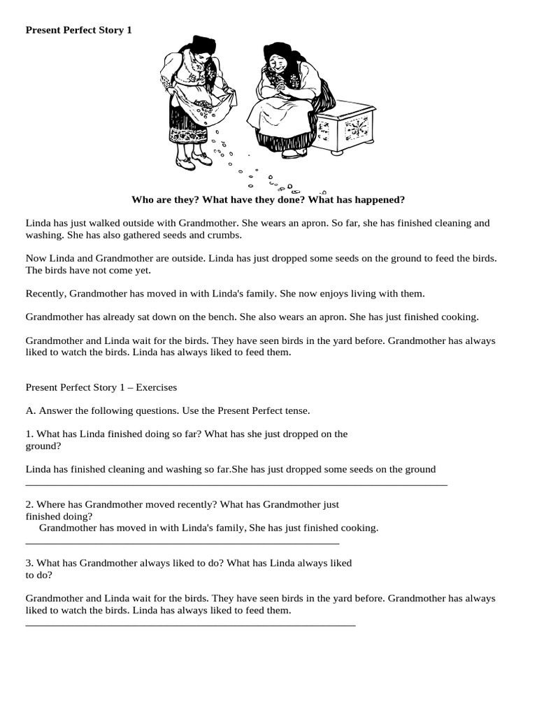 Present Perfect Story | PDF | Linguistic Morphology | Syntax