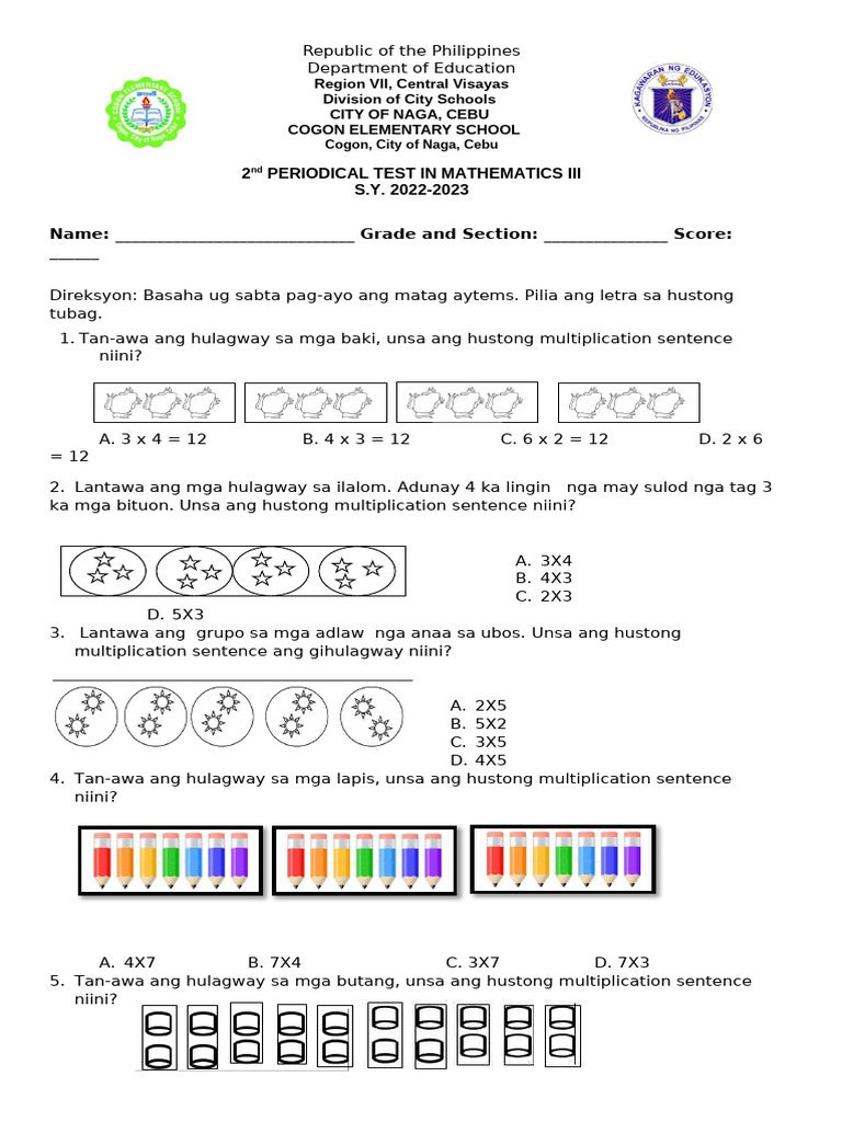 2ND Periodical Test in Mathematics 3 | PDF