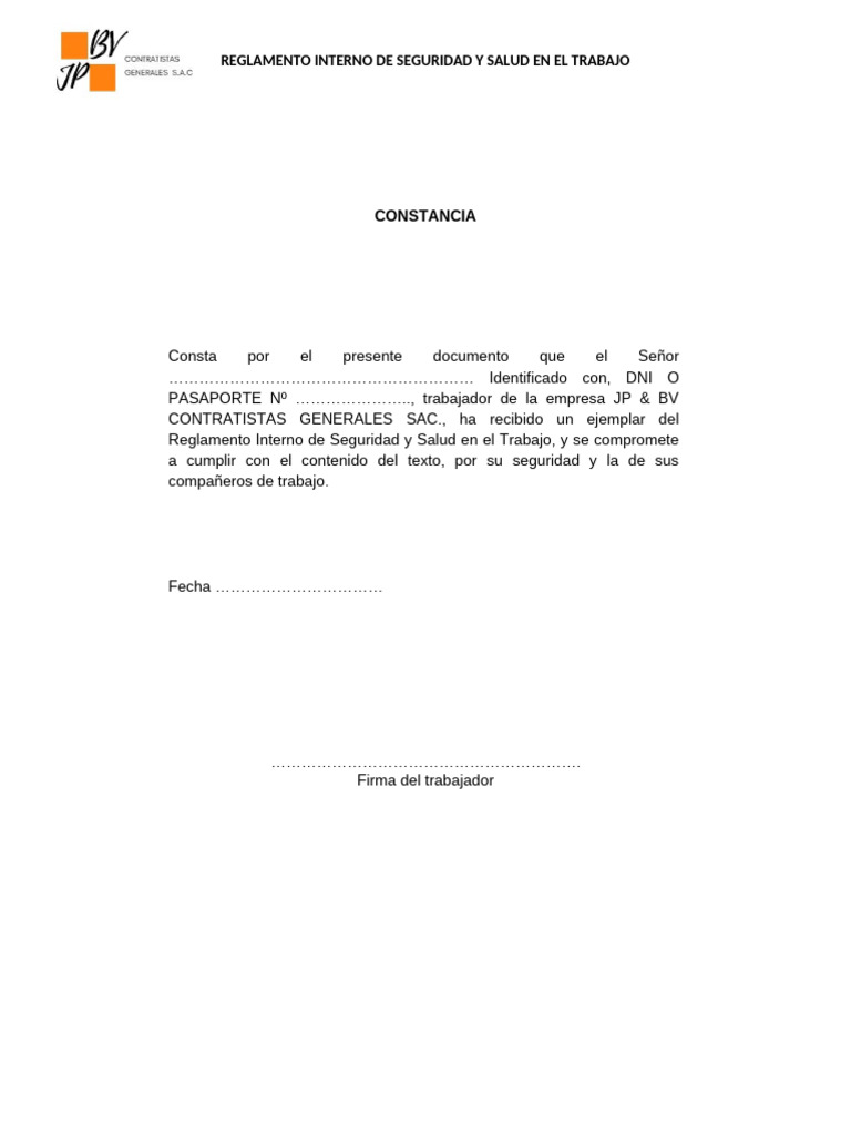 Constancia Risst - Trabajadores | PDF