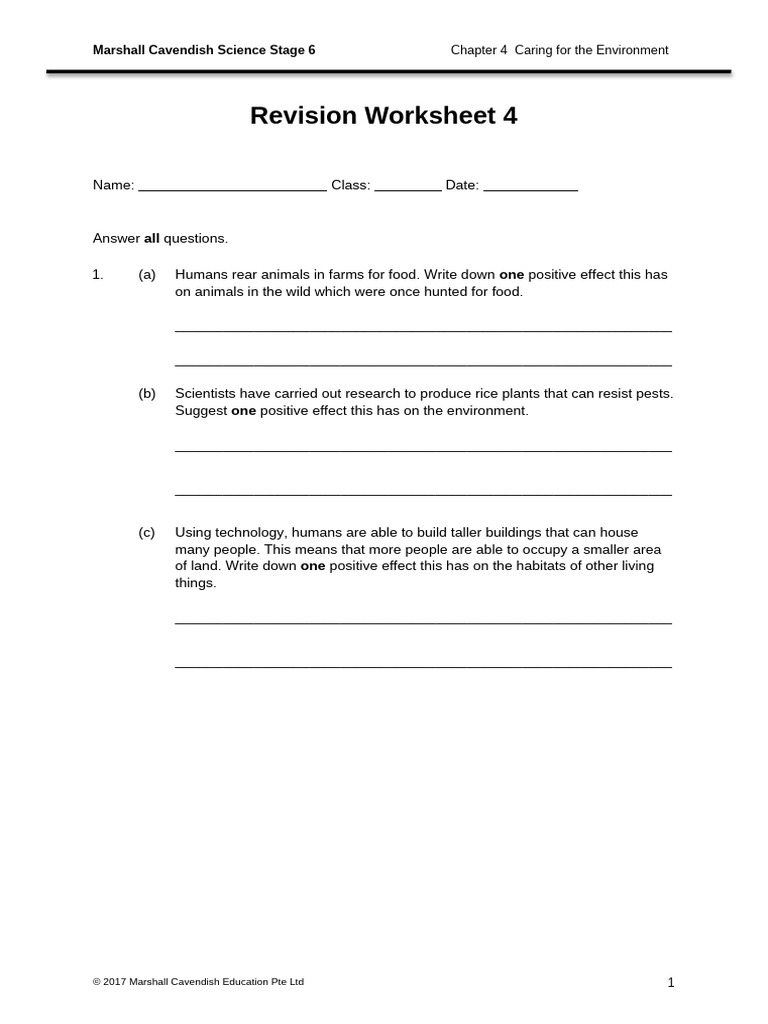 MC Science - Revision WS - Stage 6 - C04 | PDF | Climate Change | Waste