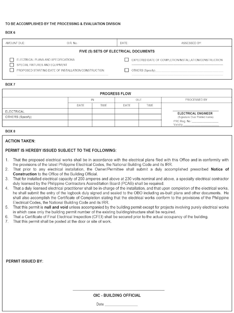 Electrical Permit (BACK) | PDF