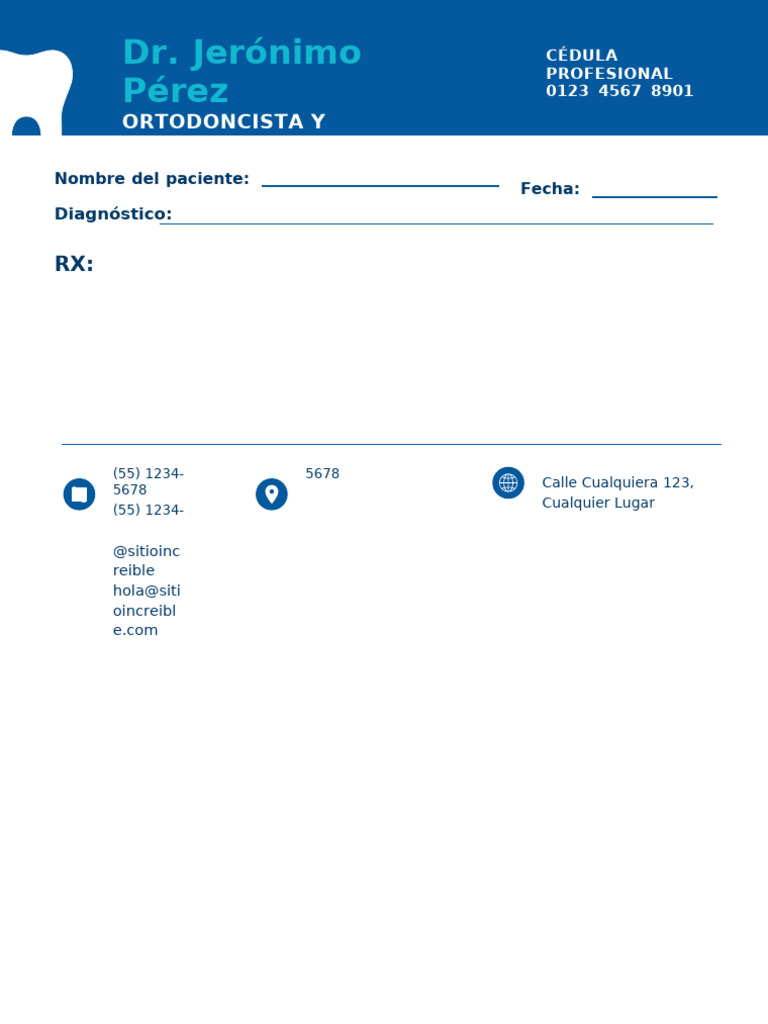Diagnóstico Ortodoncia Dr. Pérez | PDF