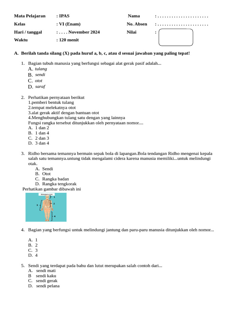 Sas Ipas Kelas 6 Semester 1 | PDF