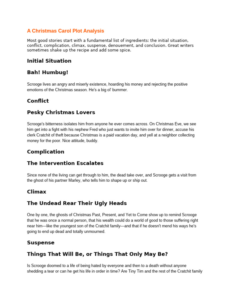 A Christmas Carol Plot Analysis | PDF | Ebenezer Scrooge | A Christmas ...
