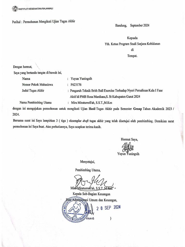 Surat BAUK Yuyun Yuningsih | PDF