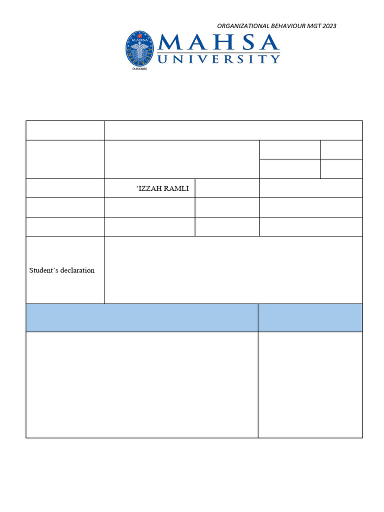 Assignment Ob May 2024 Odl | PDF | Organizational Behavior | Human Communication